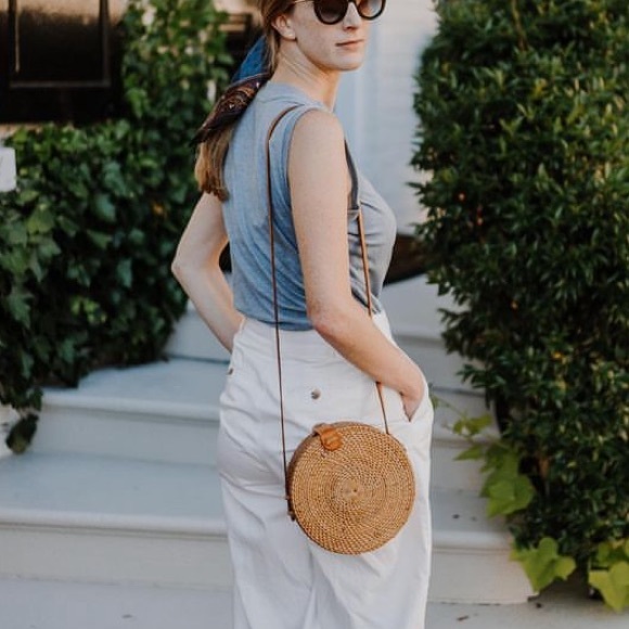 Bags | Round Rattan Side Body Bag | Poshmark